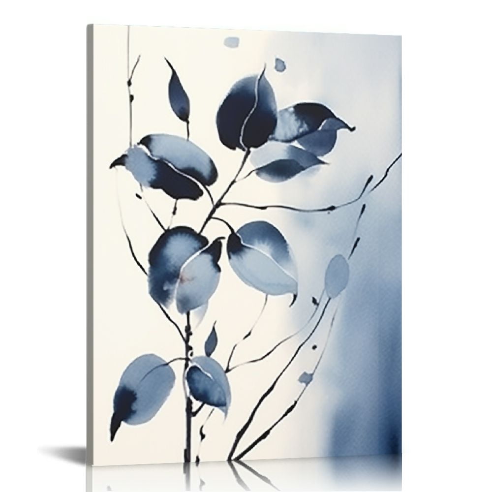 Nawypu Blue Flowers Wall Prints Blue Wall Decor Posters Abstract ...