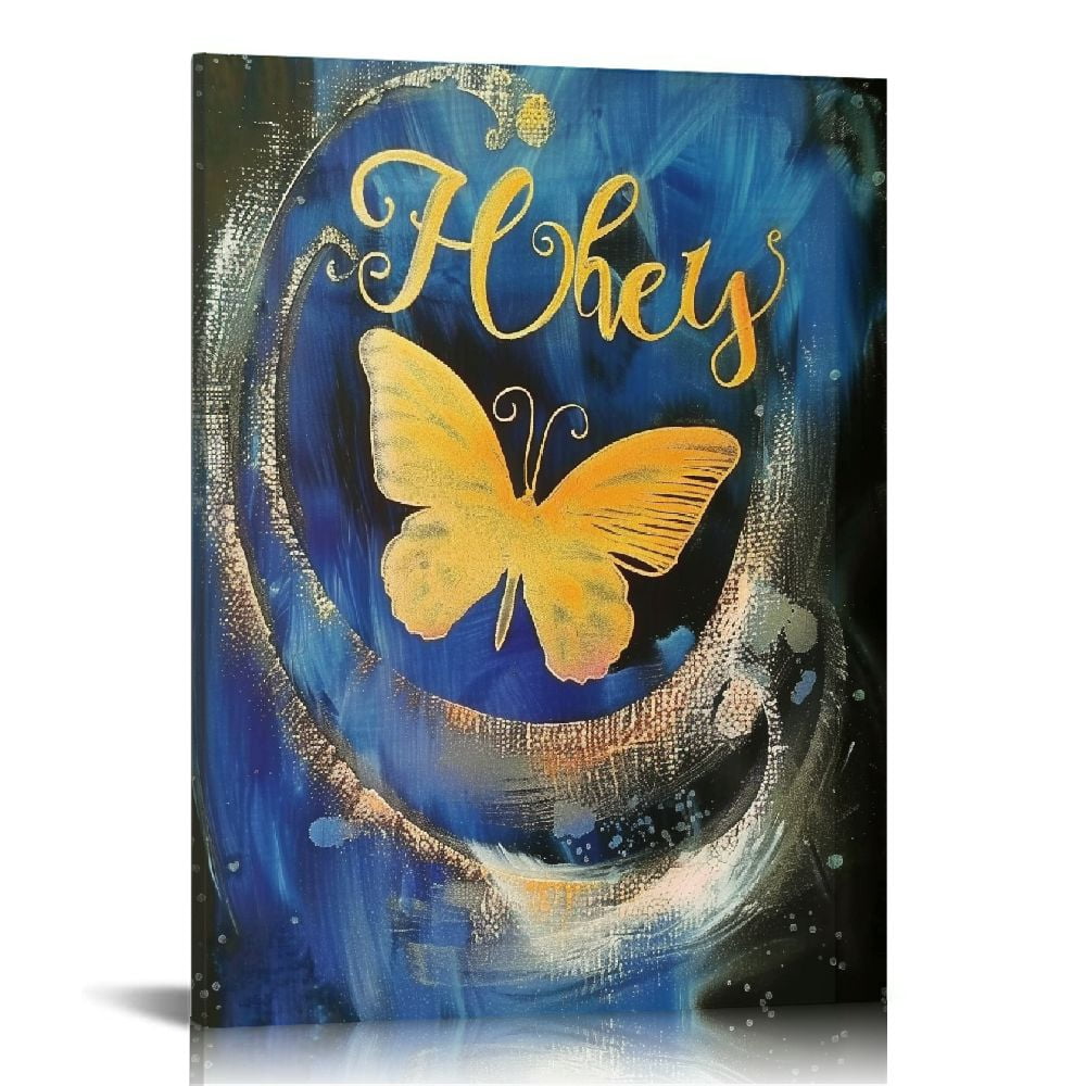 Nawypu Blue and Gold Canvas Decor Motivational Quotes Wall Art Life ...