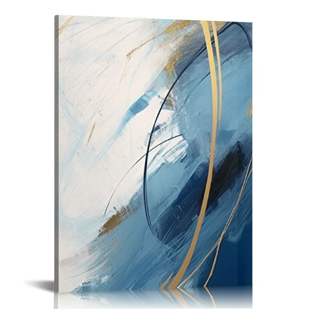 Nawypu Blue Grey Abstract Canvas Wall Art Decor Fantasy Modern Artwork ...