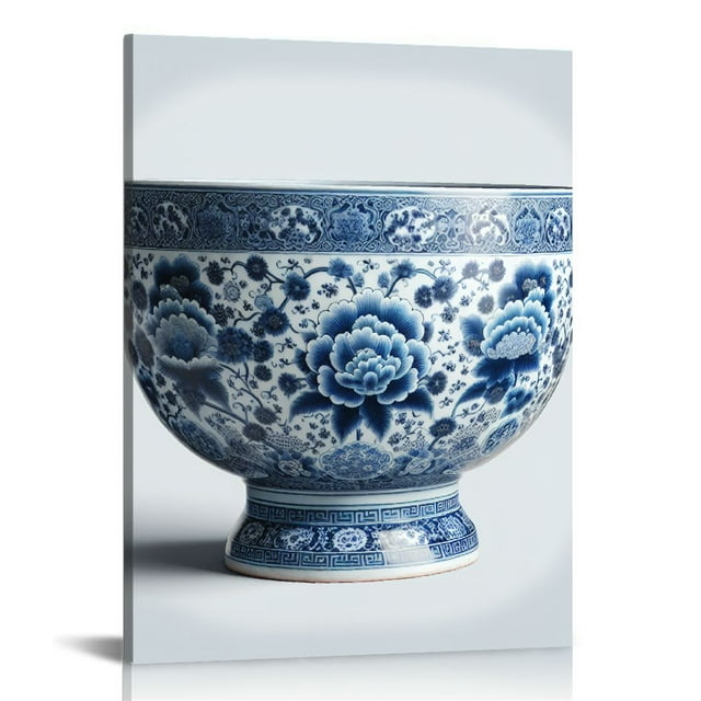 Nawypu Blue and white porcelain Wall Art Print - Chinoiserie Wall Art ...