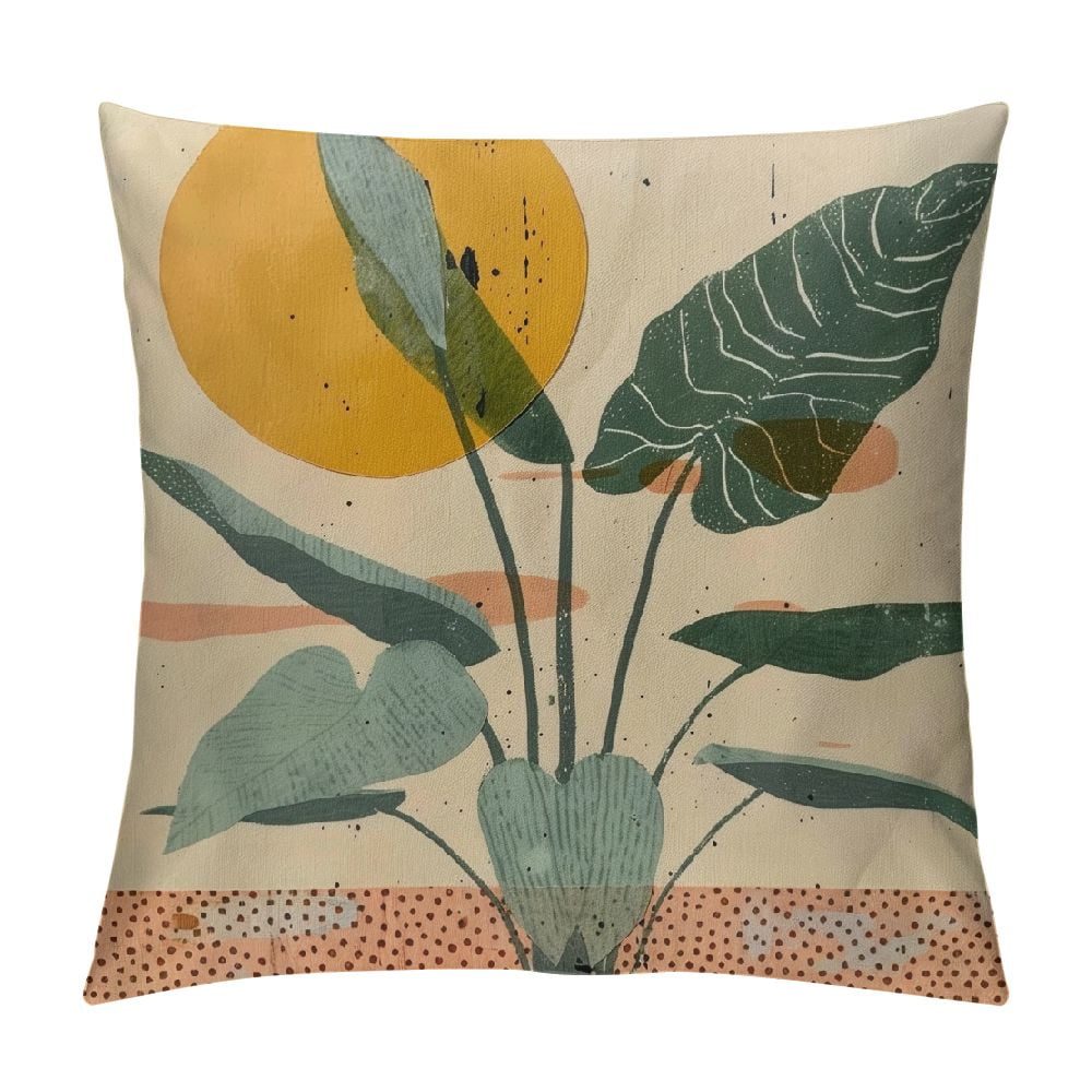 Nawypu Boho Abstract Throw Pillow Covers Black Beige Orange Mid Century ...