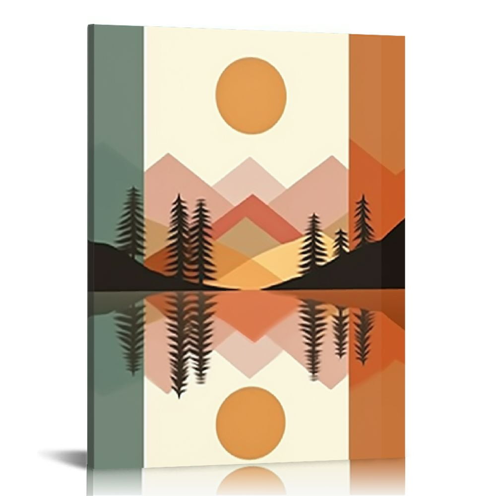 Nawypu Boho Art Wall Decor, Boho Large Canvas Wall Art Abstract Sun ...