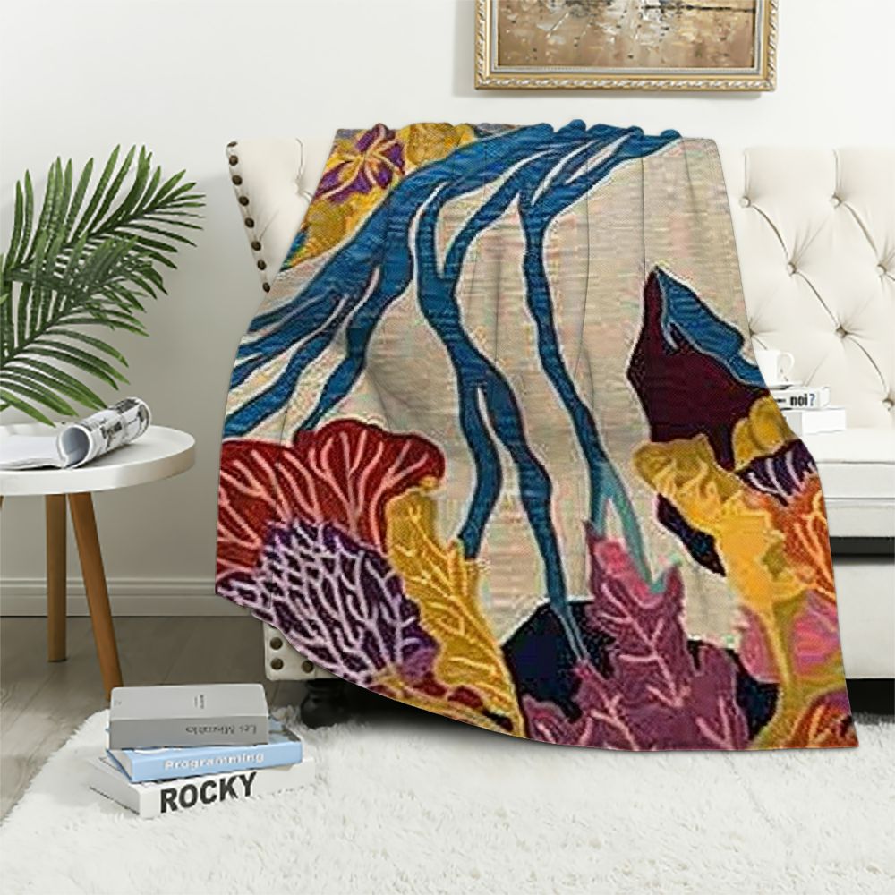 ONETECH Boho Large Throw Blanket, Cotton Soft Sofa Bed Throw-Floral ...