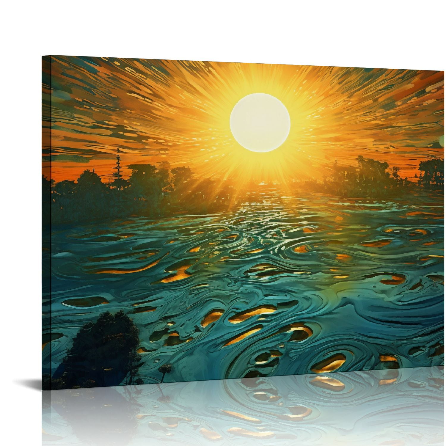 Nawypu Boho Minimalist Wall Art Sun Ray Boho Canvas Prints Mid Century ...