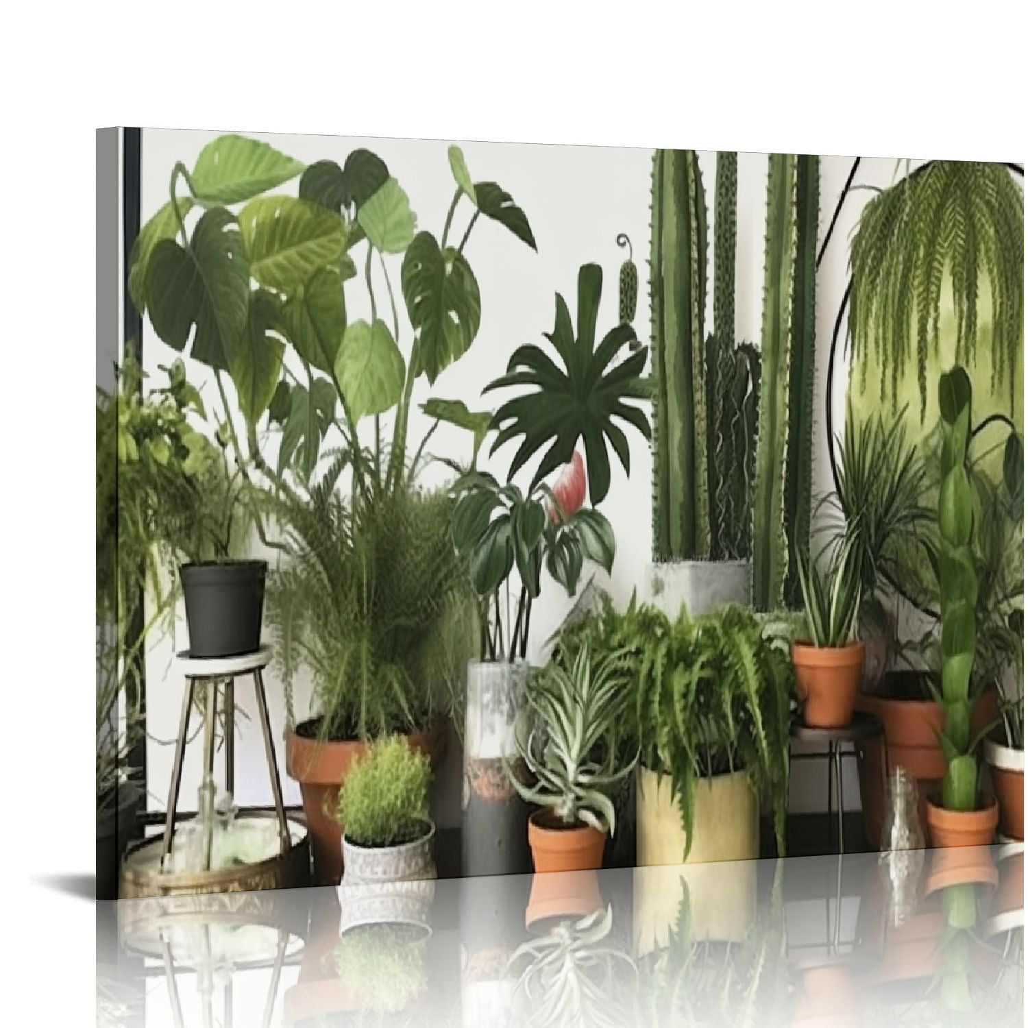 Nawypu Boho Plant Scene with Cacti and Succulents in Geometric Pots ...