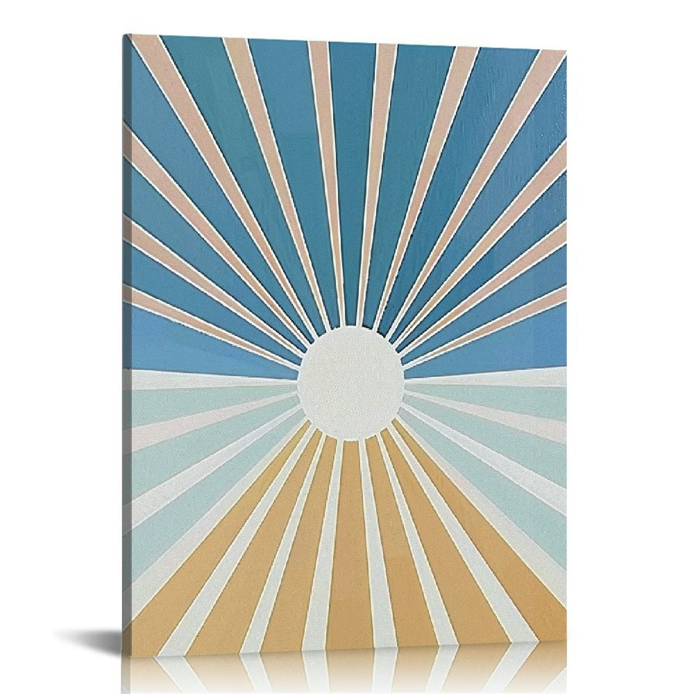Nawypu Boho Sun Sunshine Colorful Wall Art Framed Canvas Decor,Colorful ...