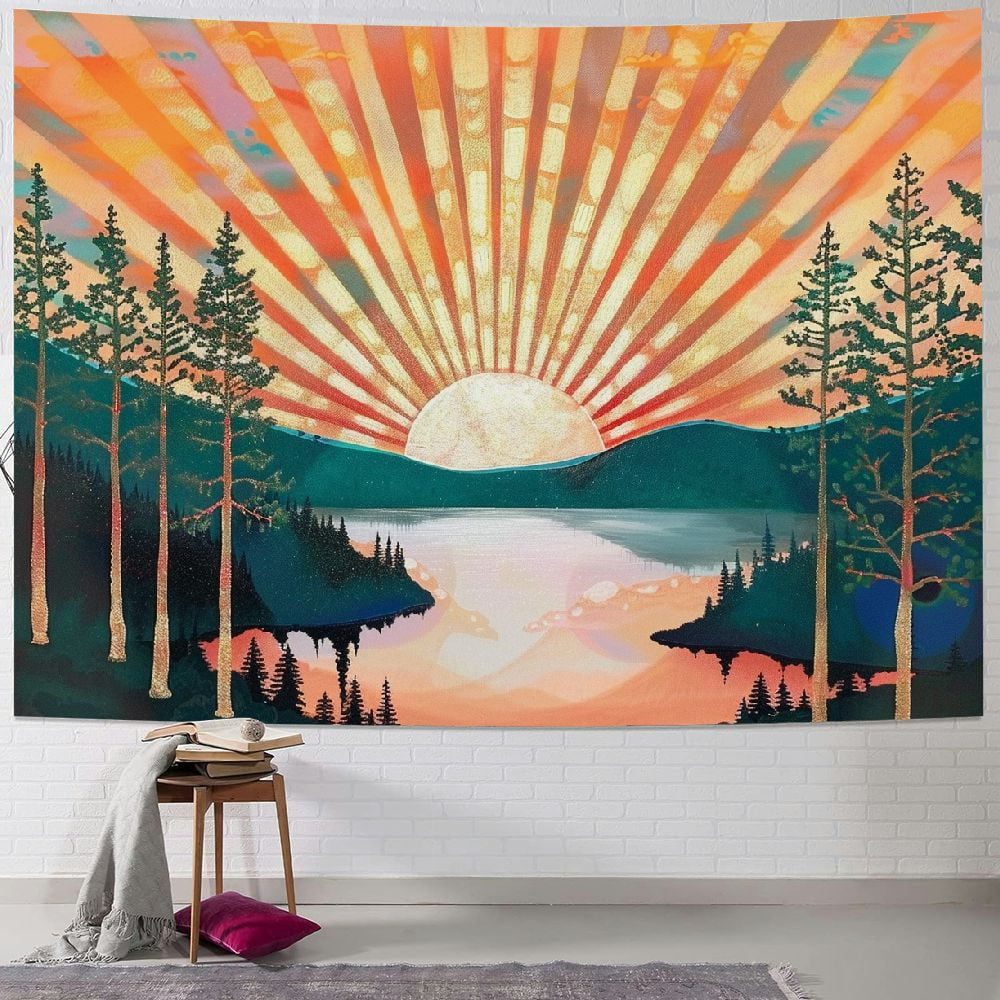 Nawypu Boho Sun Tapestry Bohemian Mountain Tapestry for Bedroom ...