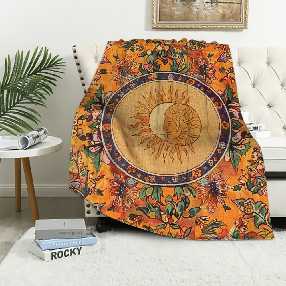 Nawypu Boho Throw Blanket Reversible Cotton Bohemian Hippie Room Decor ...
