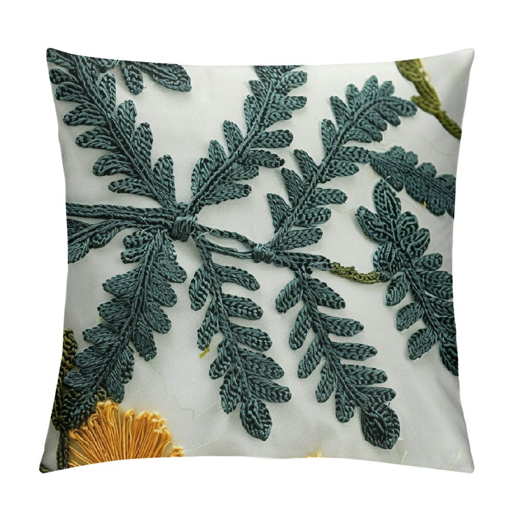 Nawypu Boho Throw Pillow Covers Tufted Decorative Pillow Covers Leaf ...