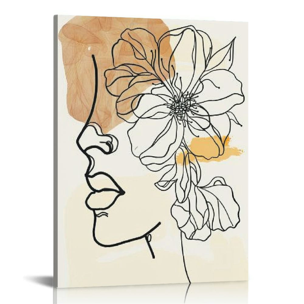 Nawypu Botanical Woman Wall Art - Female Body Wall Art, Line Art Wall ...