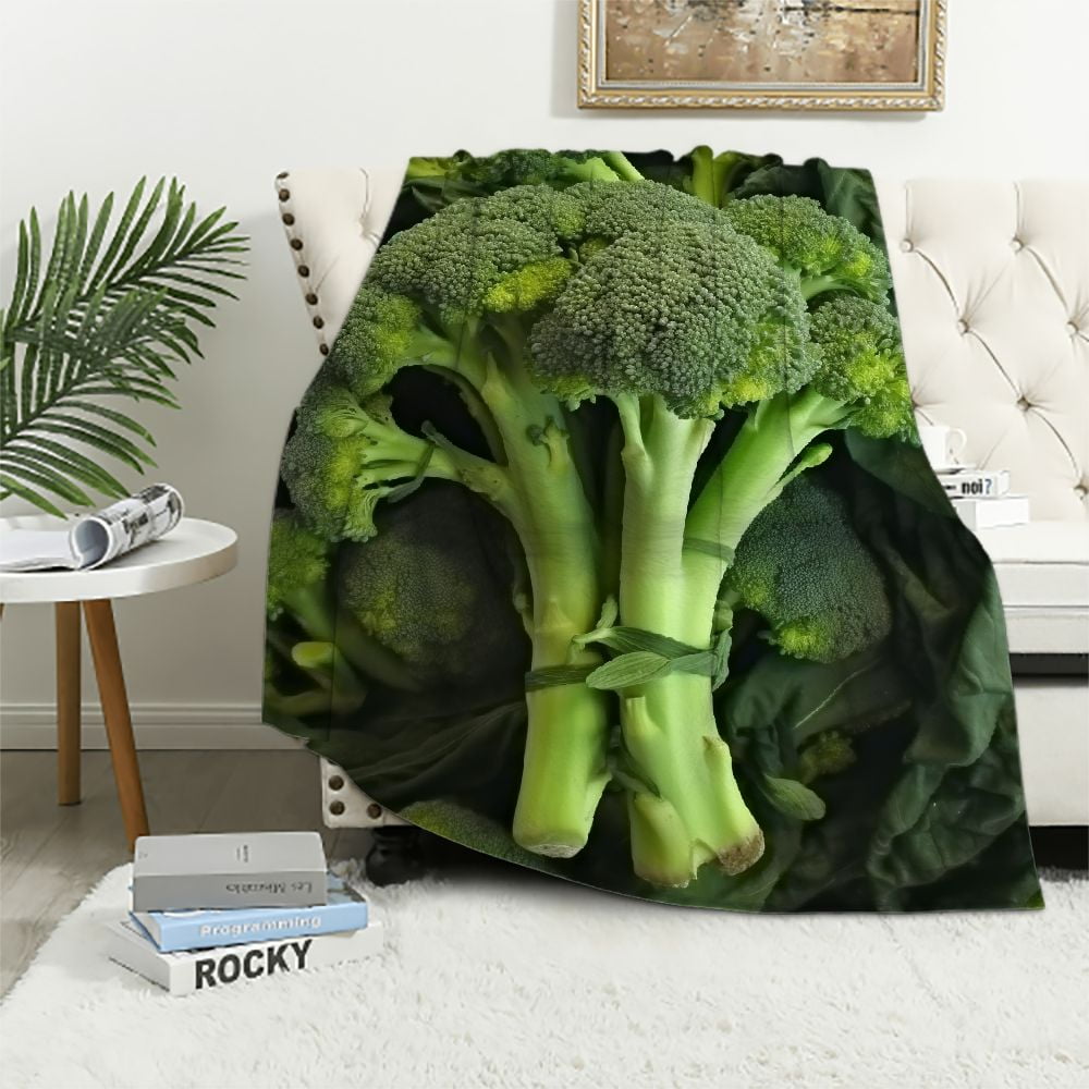 Nawypu Broccoli Blanket, Vegetable Throw Blanket, Vegan Gift for Women ...