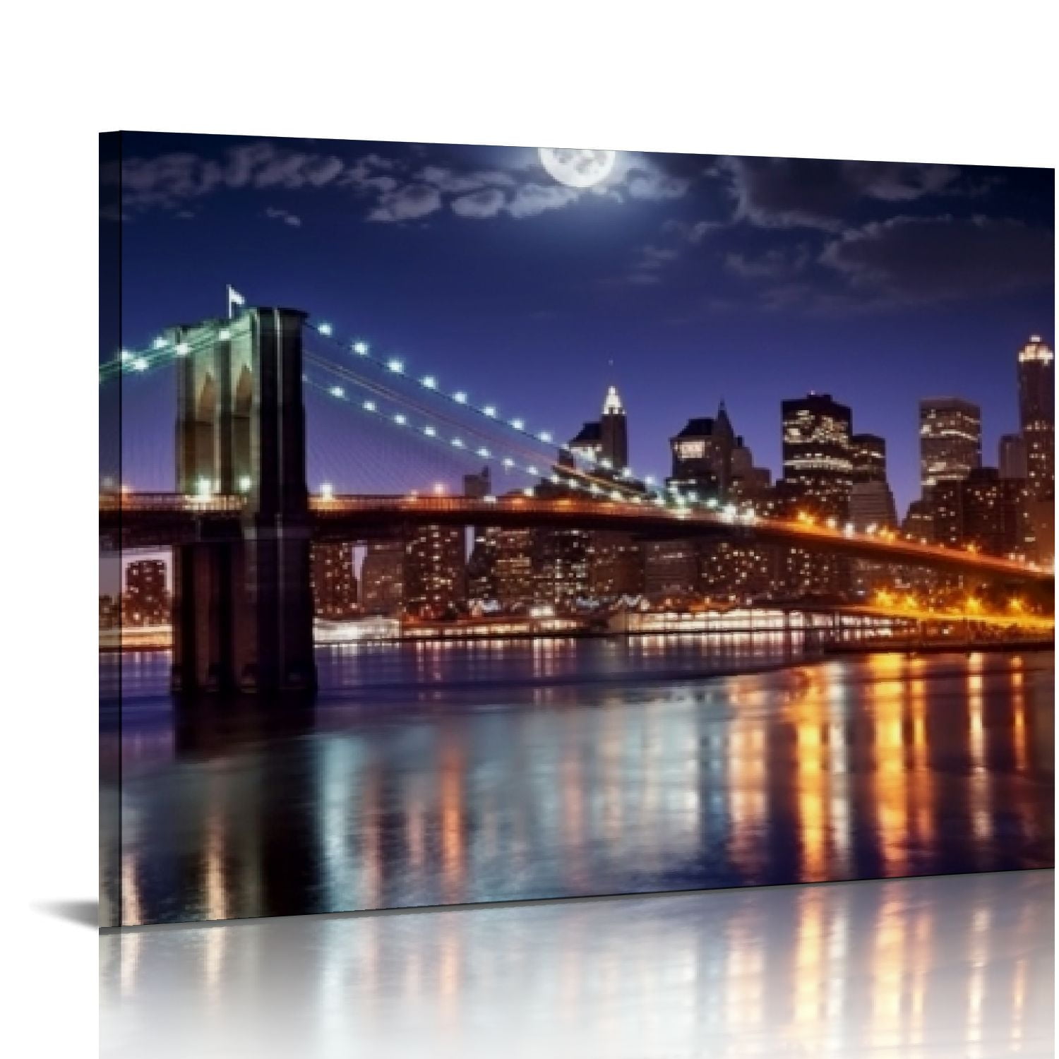 Nawypu - Brooklyn Bridge Canvas Wall Art Modern New York City Canvas ...