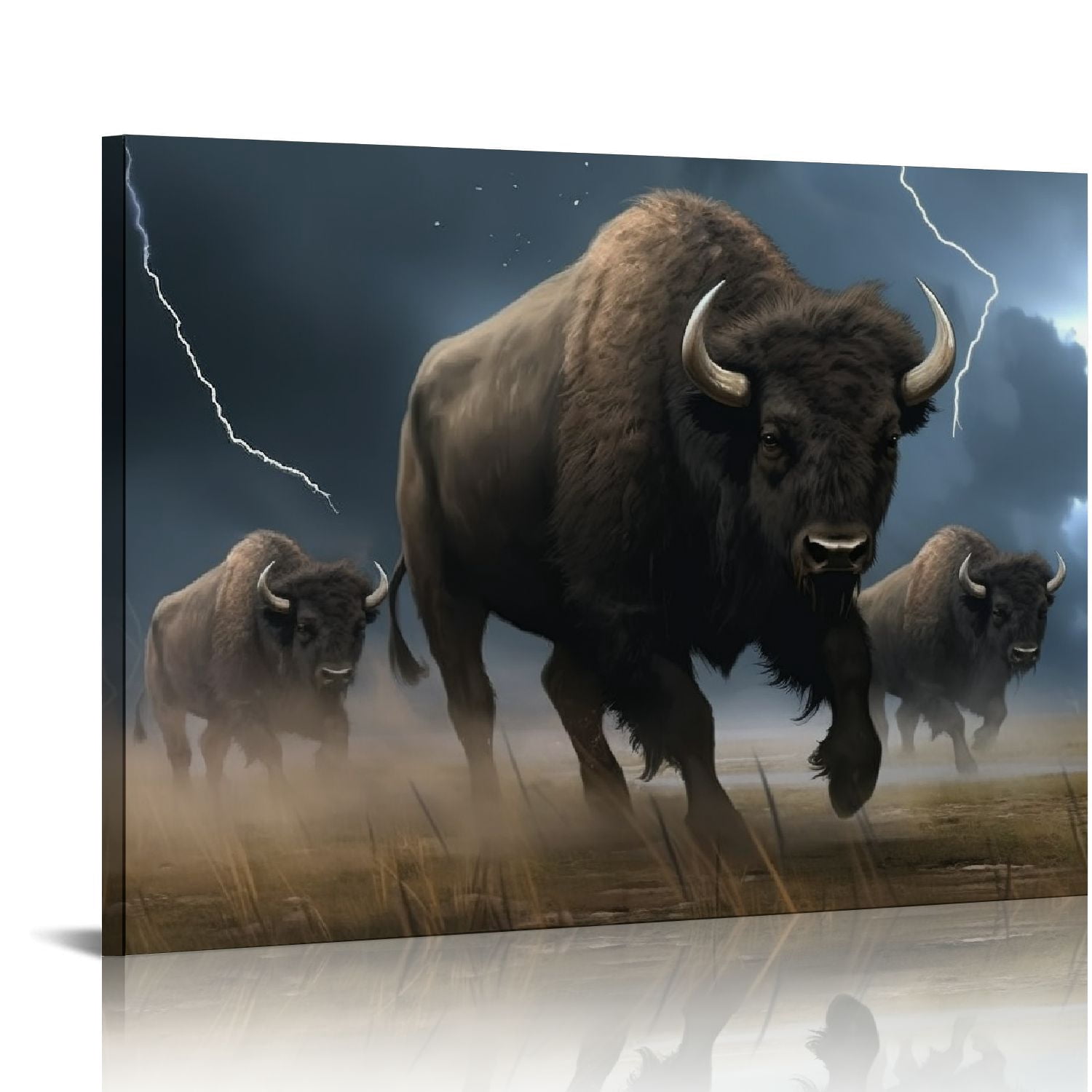 Nawypu Buffalo Storm Poster Painting Canvas Wall Art Living Room ...