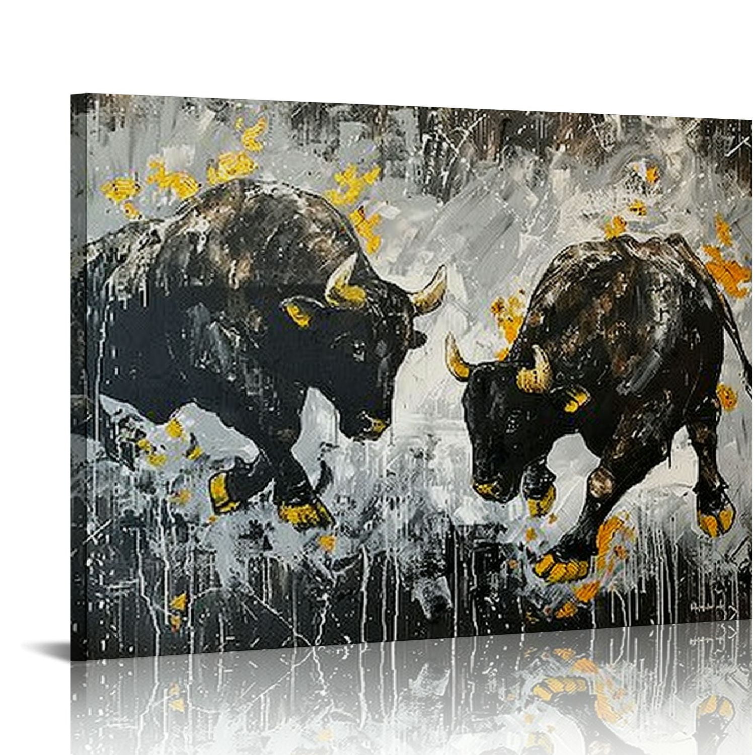 Nawypu Bull and Bear Painting Canvas Large Bull Abstract Canvas Art ...
