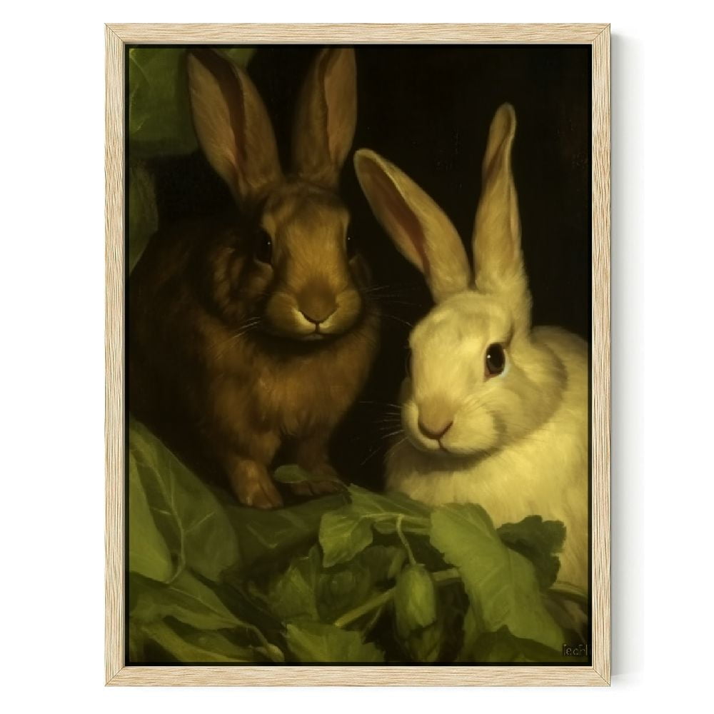 Nawypu Bunny Rabbit Poster Decorations For Wall Art Framed Canvas ...