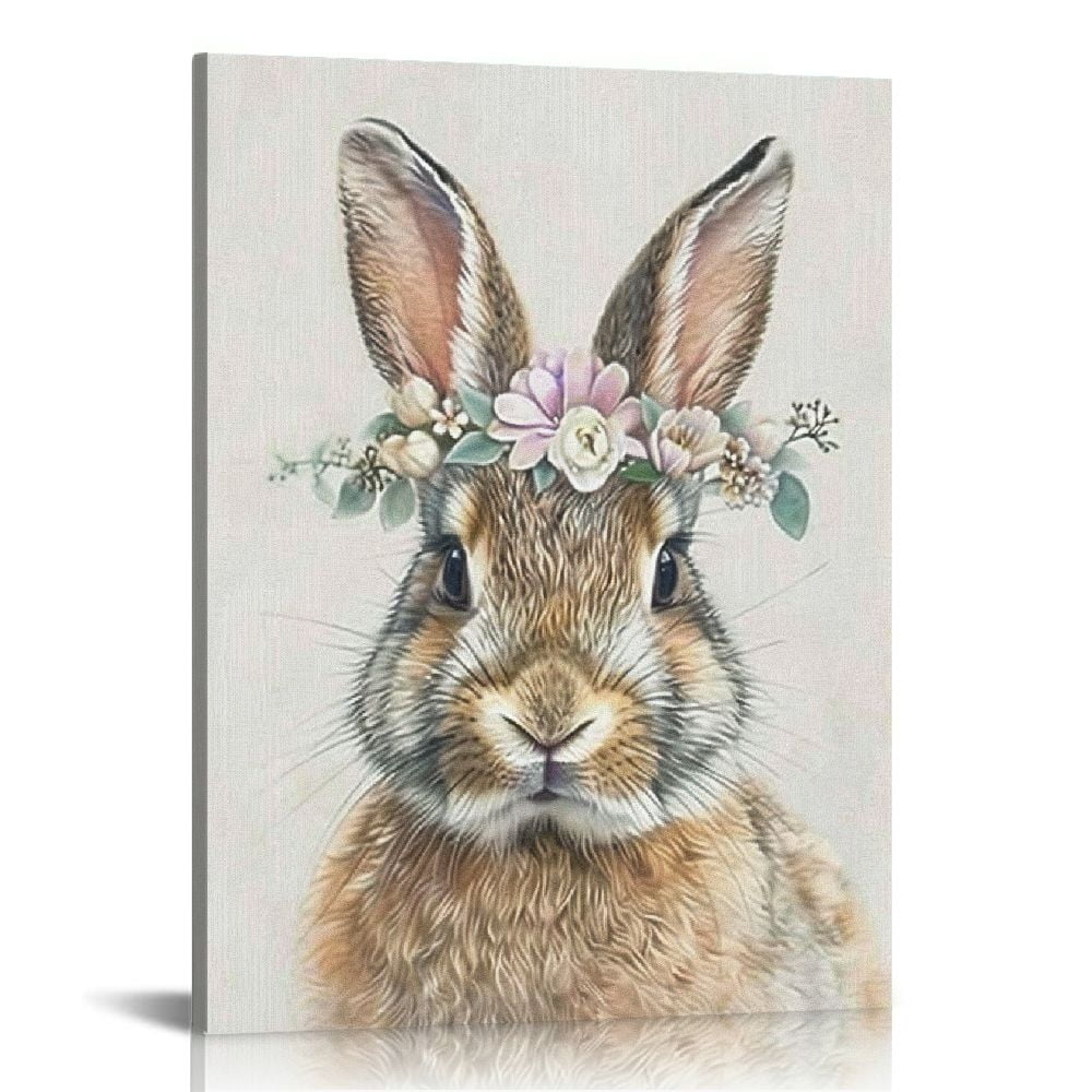 Nawypu Bunny Rabbit Wall Art Baby Girl Nursery Wall Art, Nursery Canvas ...