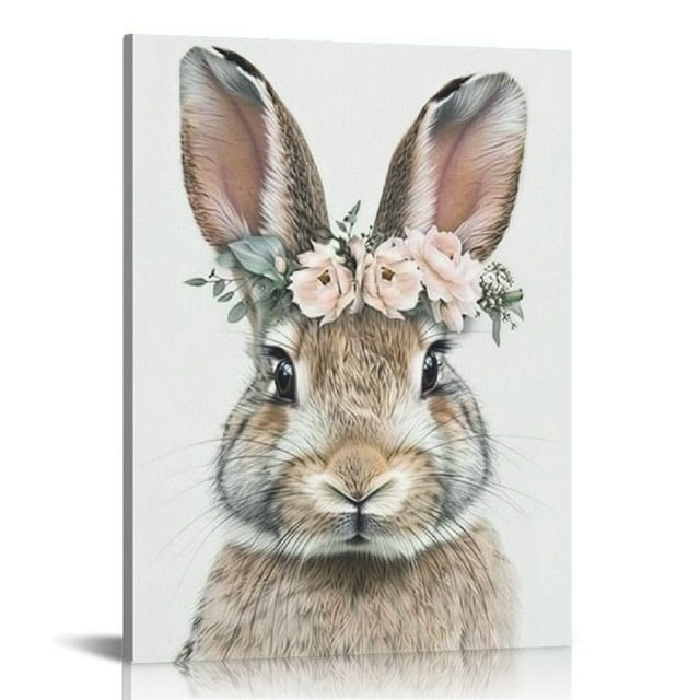 Nawypu Bunny Rabbit Wall Art Baby Girl Nursery Wall Art , Nursery ...