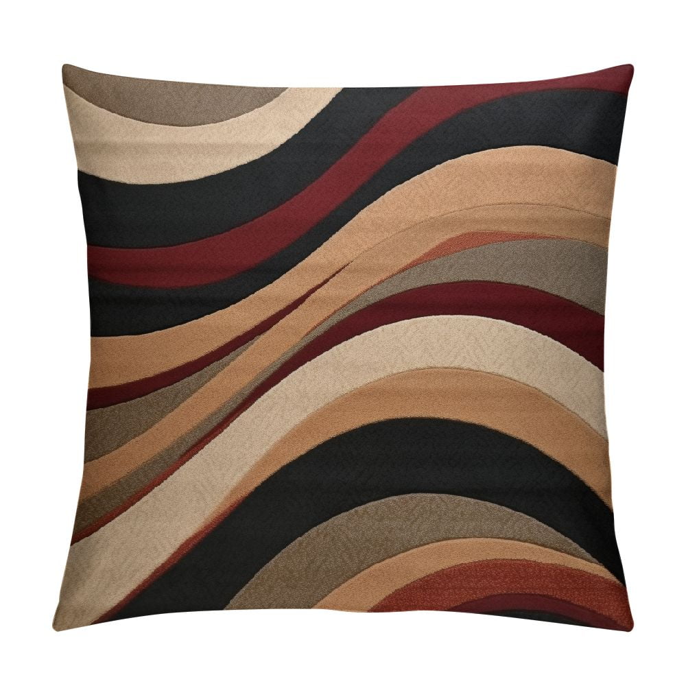 Nawypu Burgundy Red Outdoor Throw Pillow Covers, Geometric Square ...