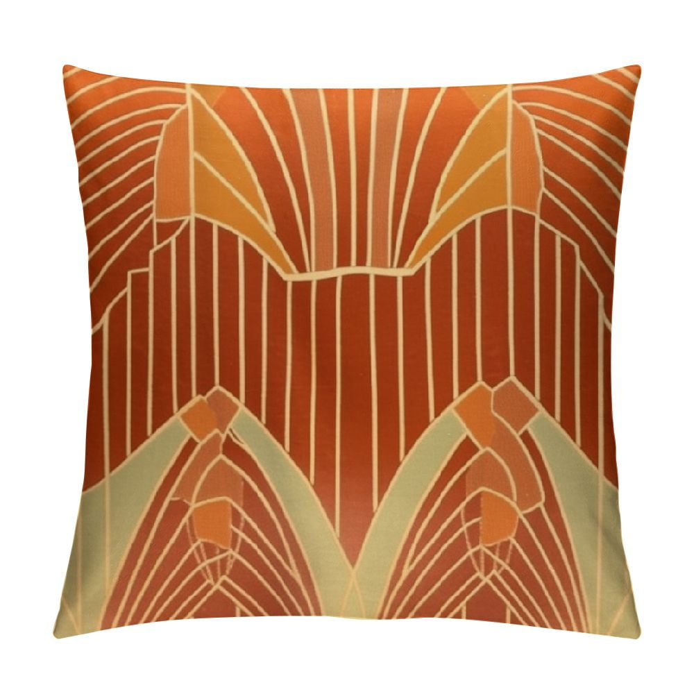 Nawypu Burnt Orange and Gold Gradient Throw Pillow Cover Geometric ...