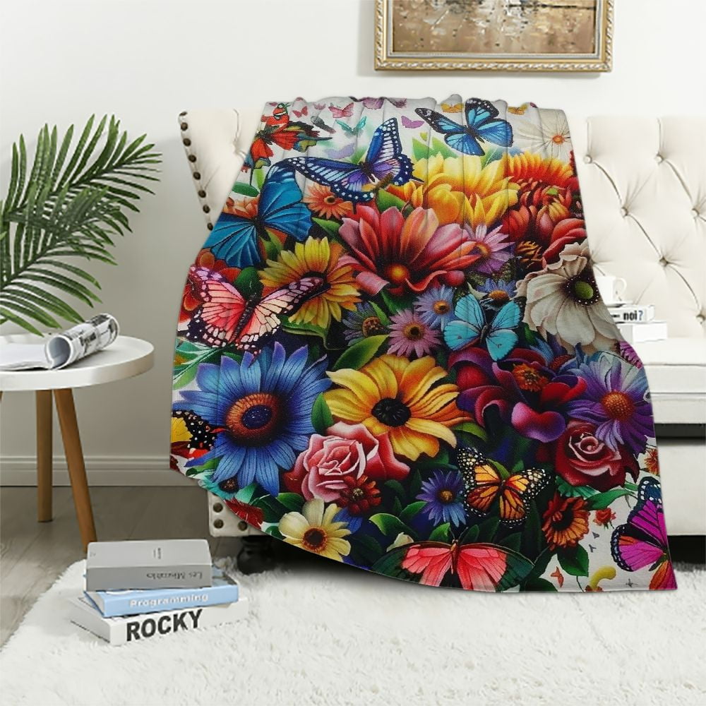 Nawypu Butterfly Blanket for Women - Elegant Spring-Themed Butterfly ...