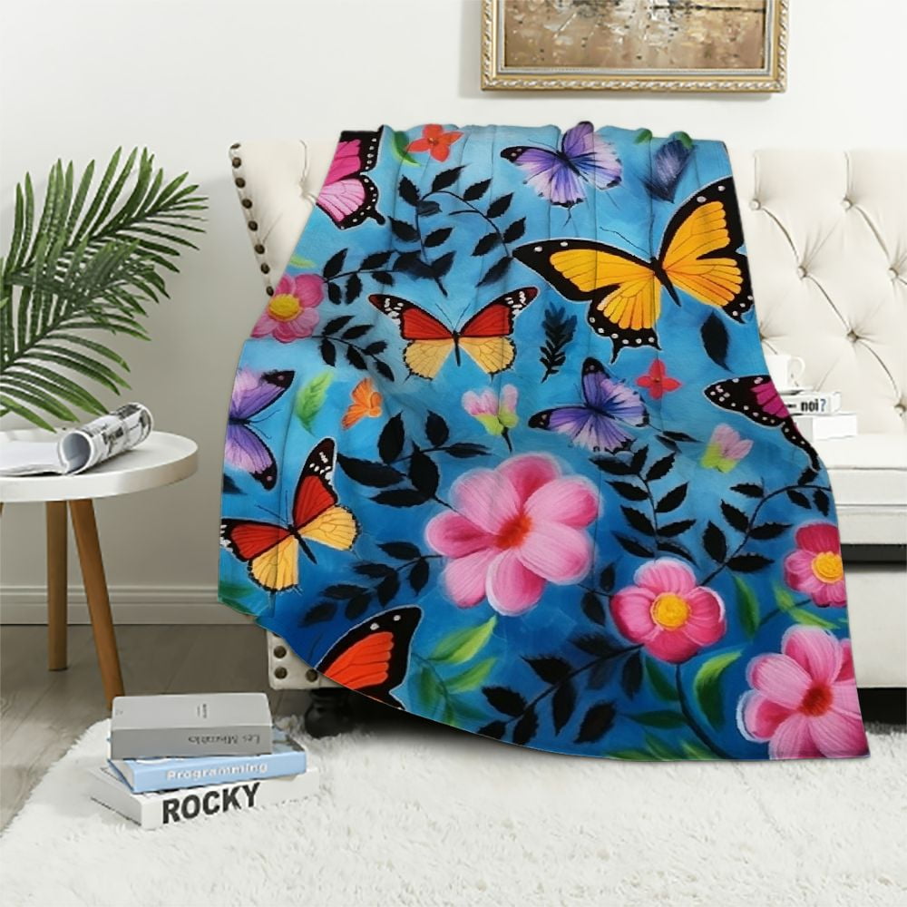 Nawypu Butterfly Throw Blanket, Adorable Super-Soft Extra-Large ...