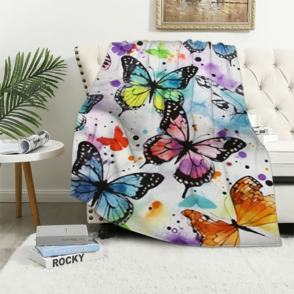Nawypu Butterfly Throw Blanket for Women - Super Soft Warm Cozy Fuzzy ...