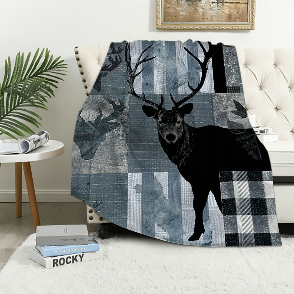 ONETECH Camping and Hunting Themed Plush Throw Blanket, for Wildlife ...