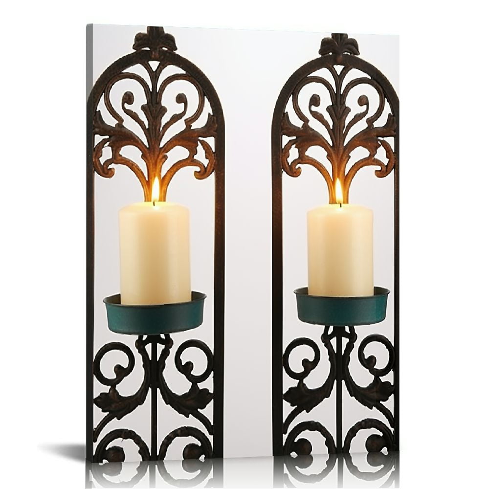 Nawypu Candle Sconces Hanging Wall Candle Holders - Black Vintage Wall ...