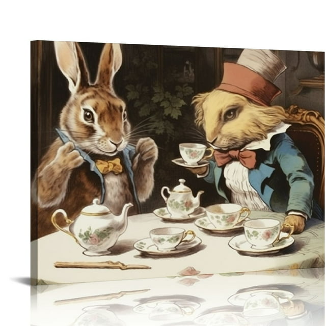 Nawypu Canvas Art Print Paining Print Wall Art Famoso the Mad Hatter s Tea Party for Home Decor ...