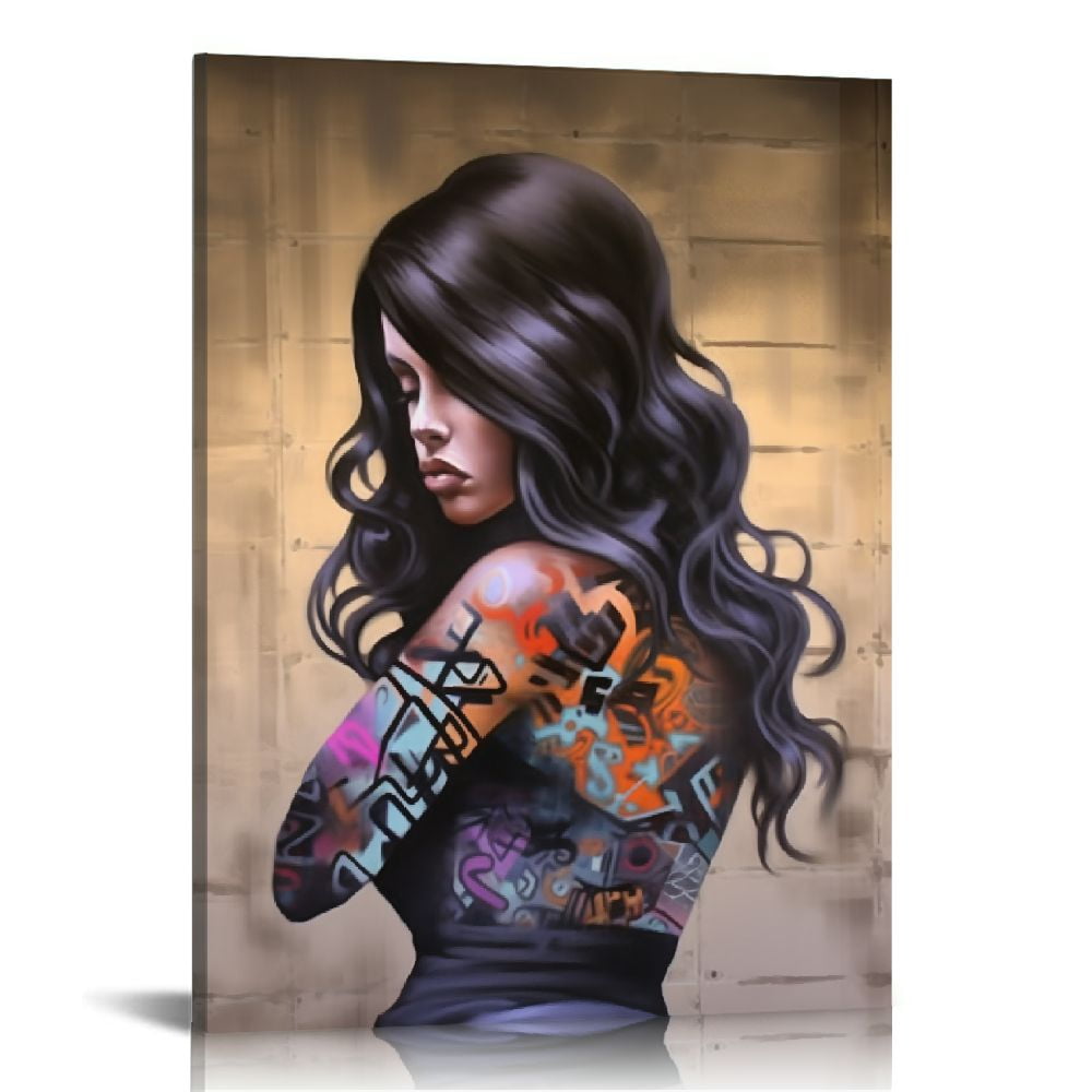 Nawypu Canvas Pop Art Wall Art Body Graffiti Street Art Canvas Wall Art ...
