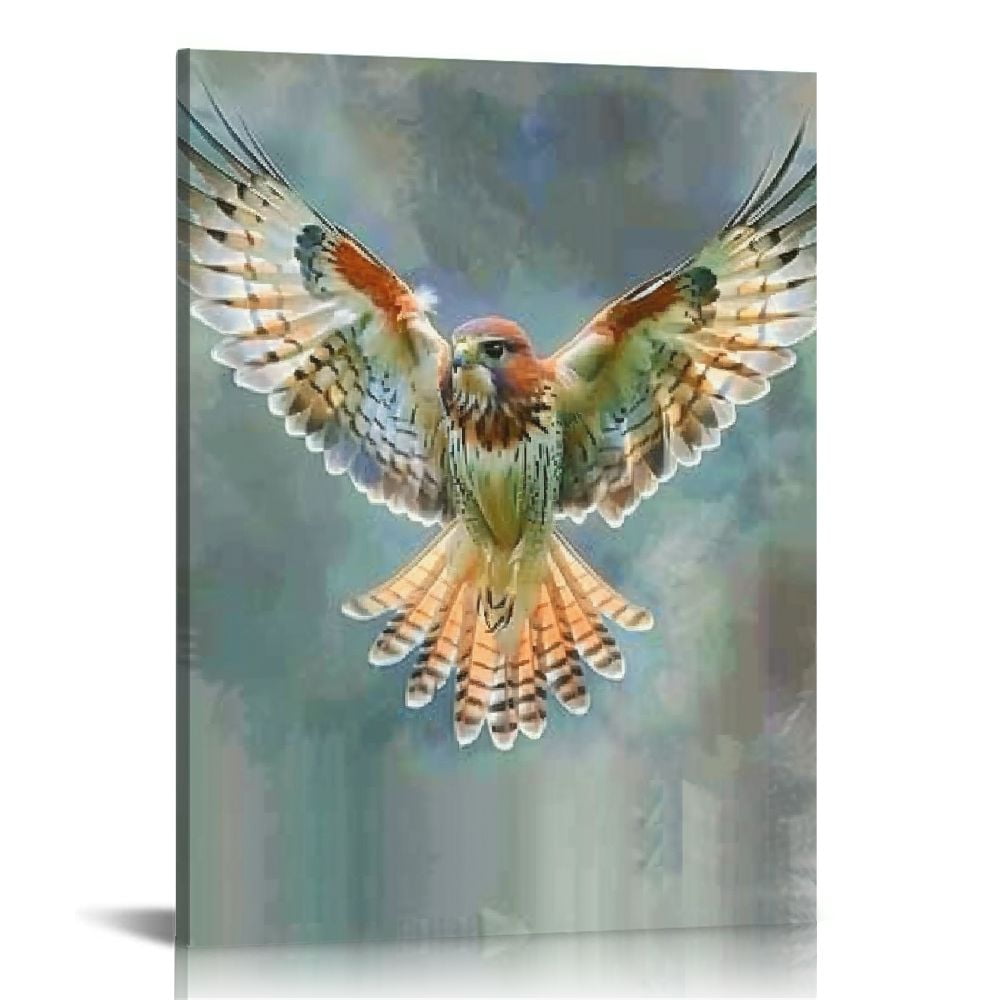 Nawypu Canvas Print Flying Bird Prey Red Tailed Hawk Buteo jamaicensis ...