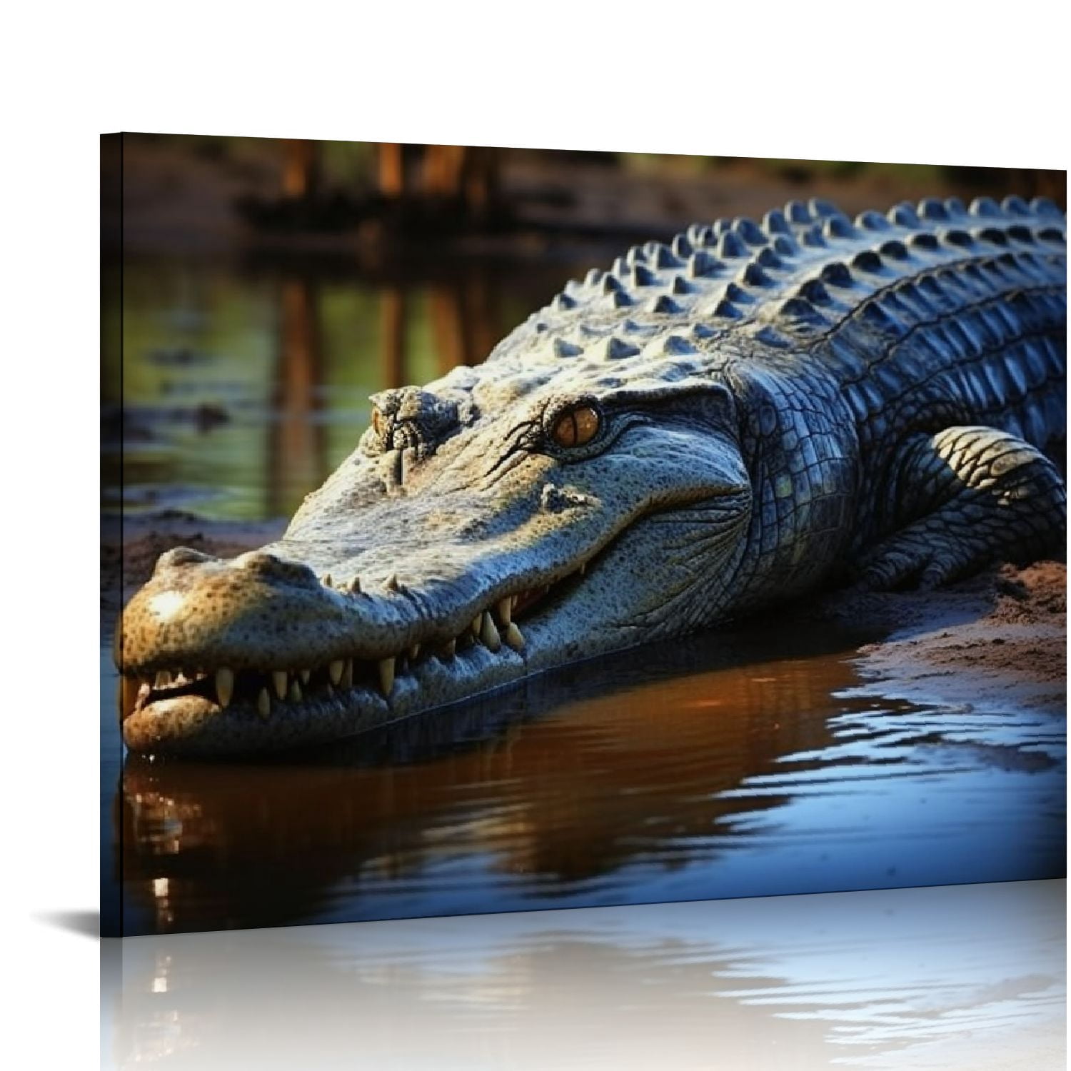 Nawypu Canvas Print Pictures Wall Art Painting Nile Crocodile on ...