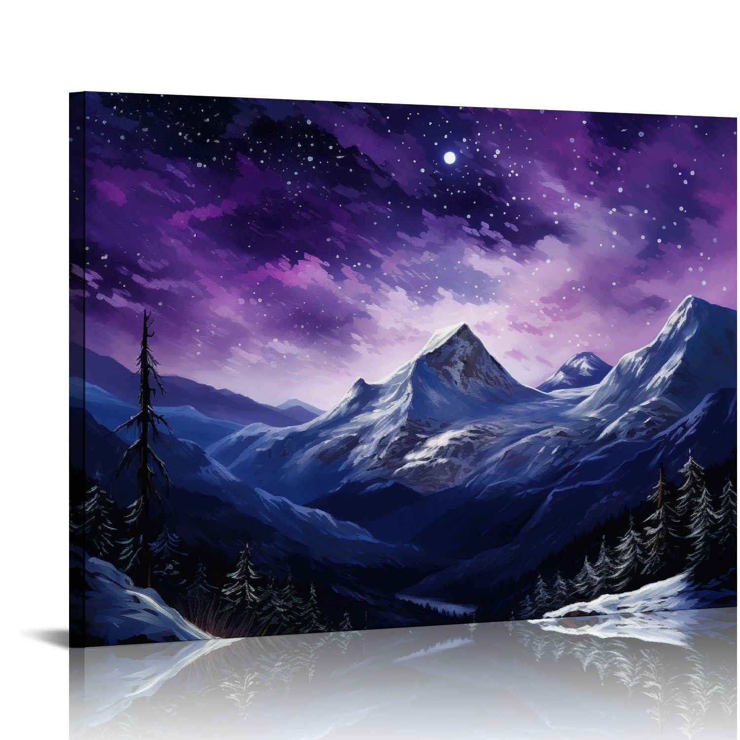 Nawypu Canvas Print Pictures Wall Art Painting Starry Sky Meteor Shower ...