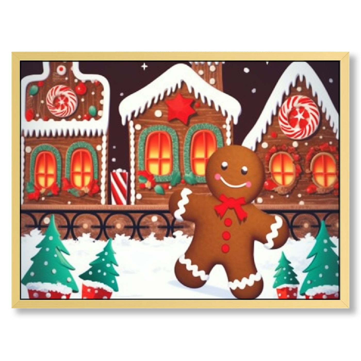 Nawypu Canvas Print Wall Art Paintings Christmas Train Made Of ...