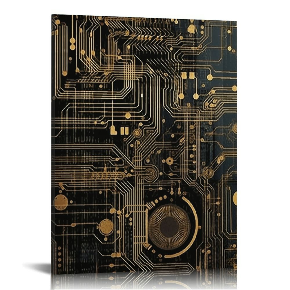 Nawypu Canvas Print Wall Art Set Electronic PC Motherboard Circuit ...