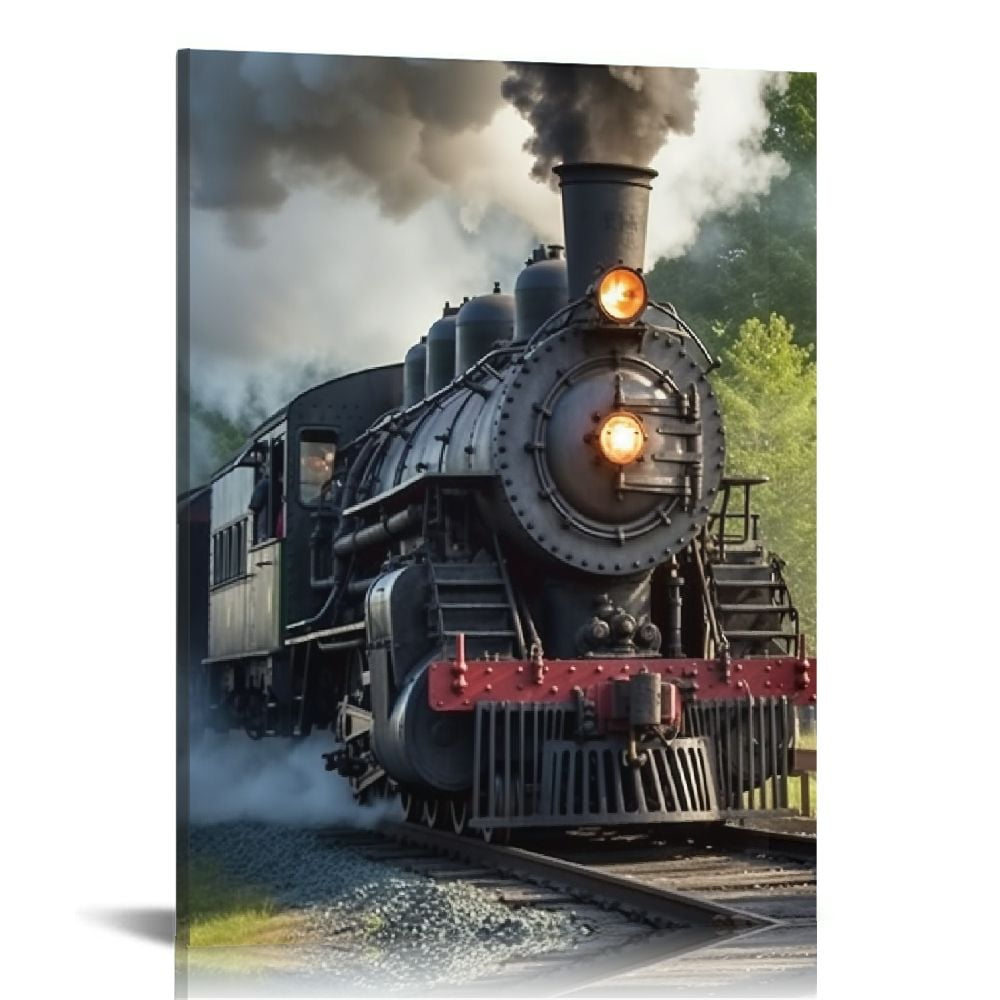 Nawypu Canvas Print Wall Art Set Vintage Retro Steam Engine Train at ...