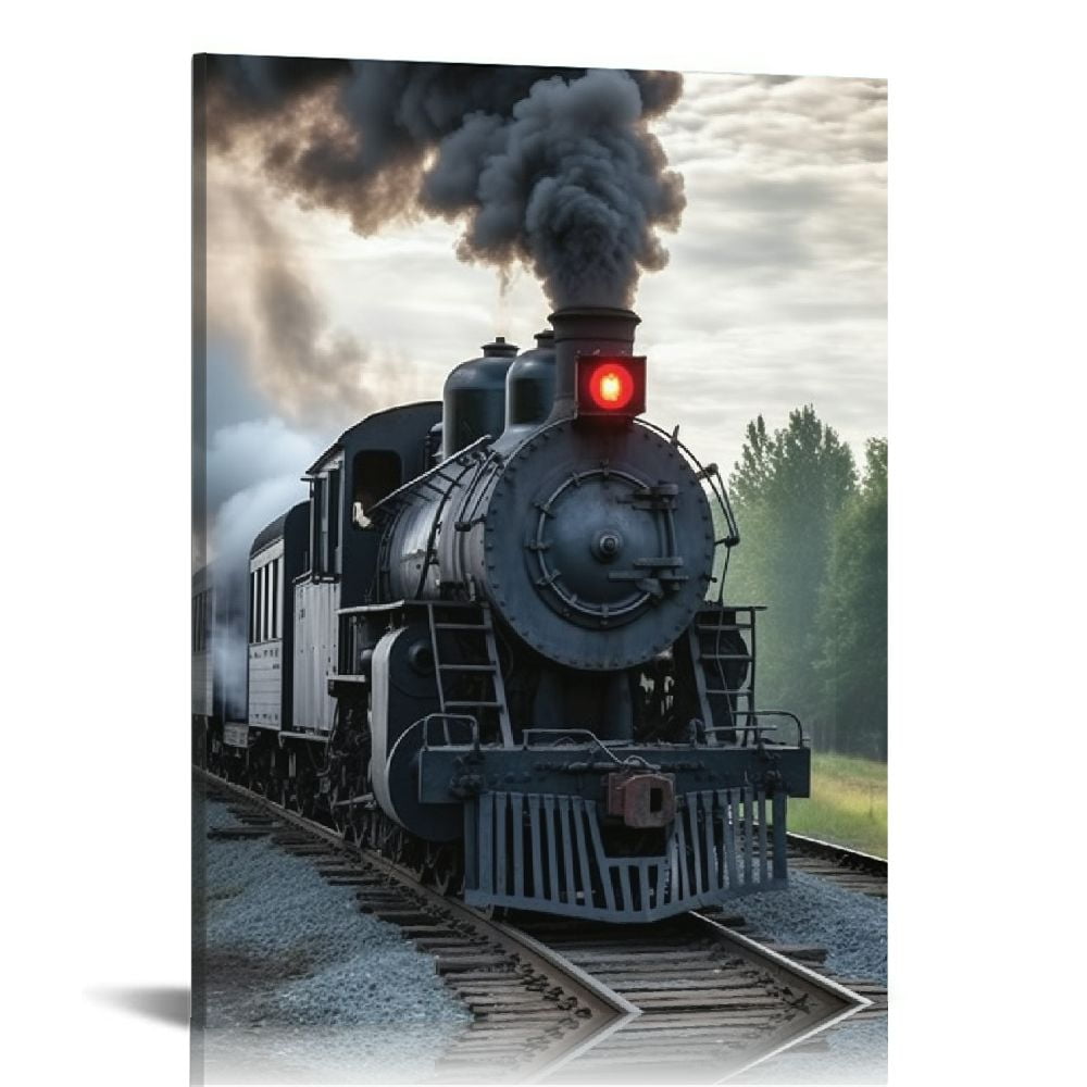 Nawypu Canvas Print Wall Art Set Vintage Retro Steam Engine Train at ...
