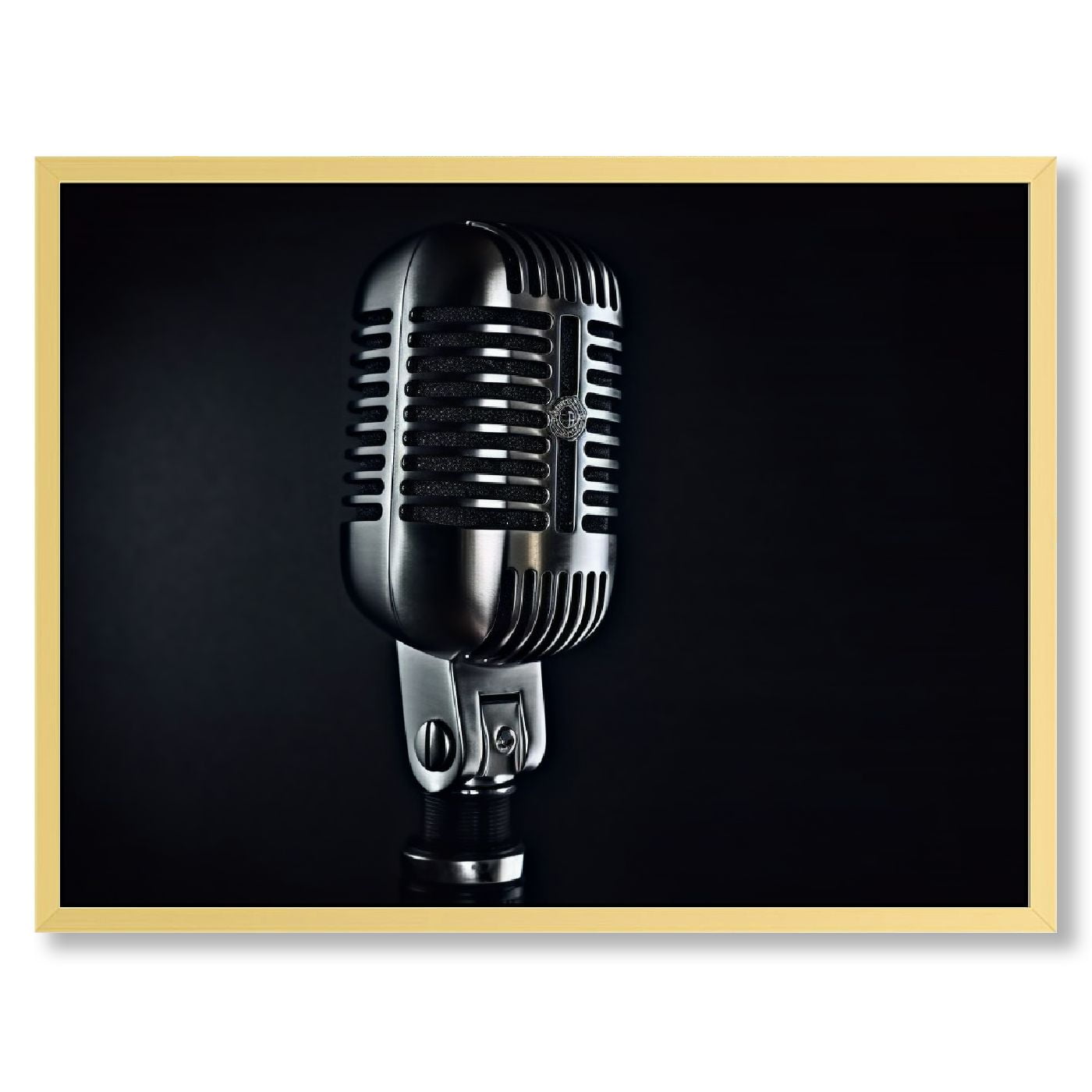 Nawypu Canvas Print Wall Art Silver Retro Microphone Music Instruments ...