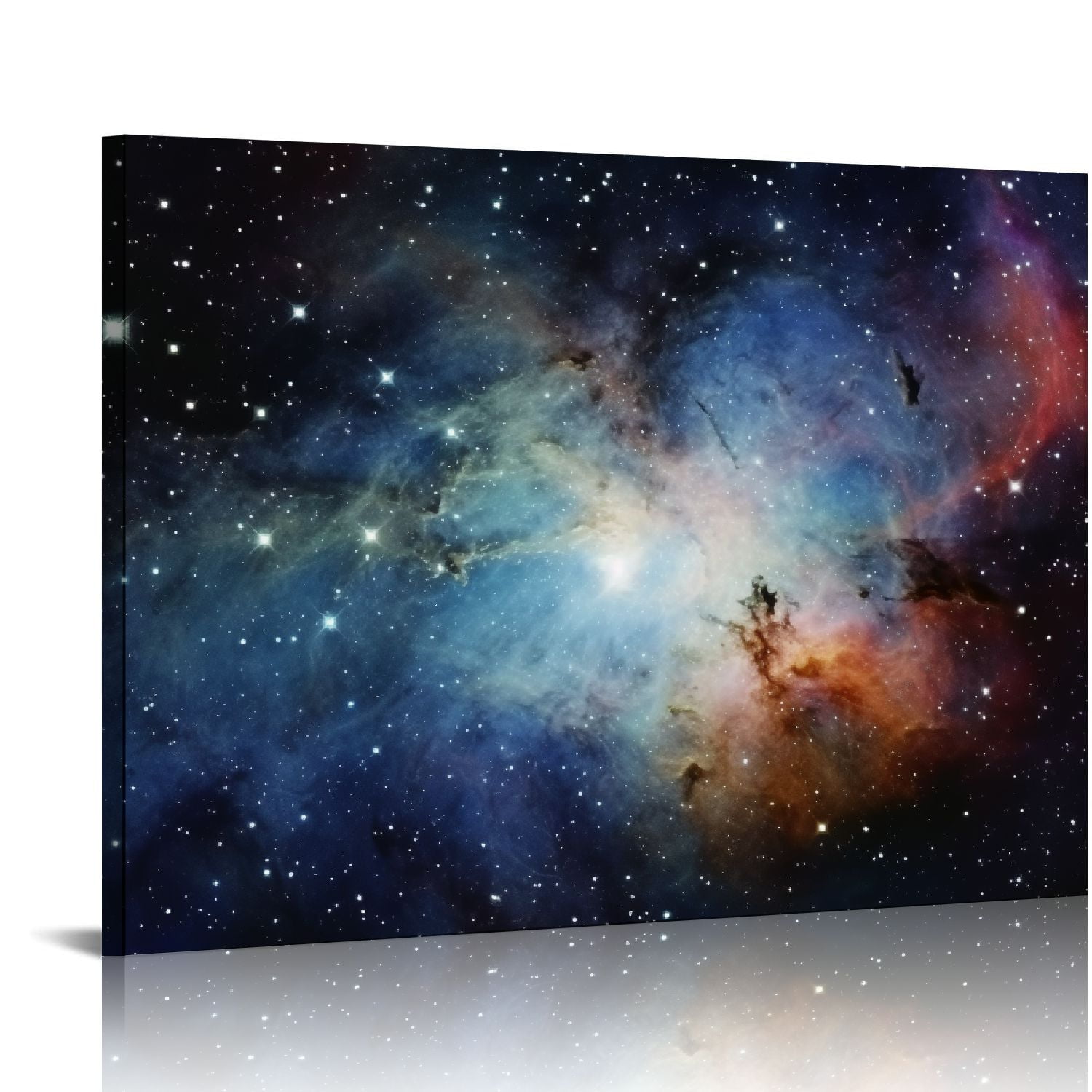 Nawypu Canvas Print Wall Art Stars Across The Galaxy with Cosmic Cloud Astronomy Space Sky ...