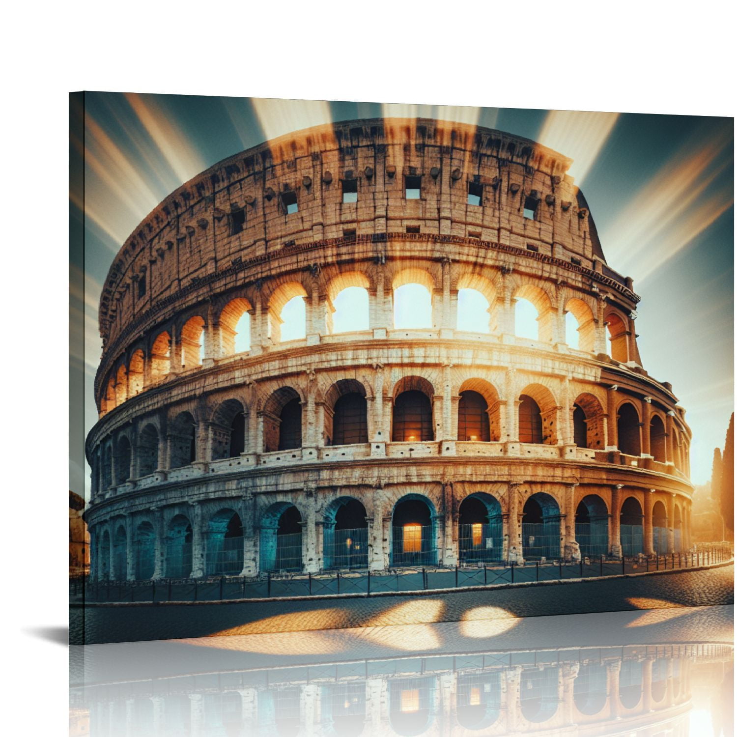 Nawypu Canvas Print Wall Art Sunset Over Roman Colosseum in Rome, Italy ...
