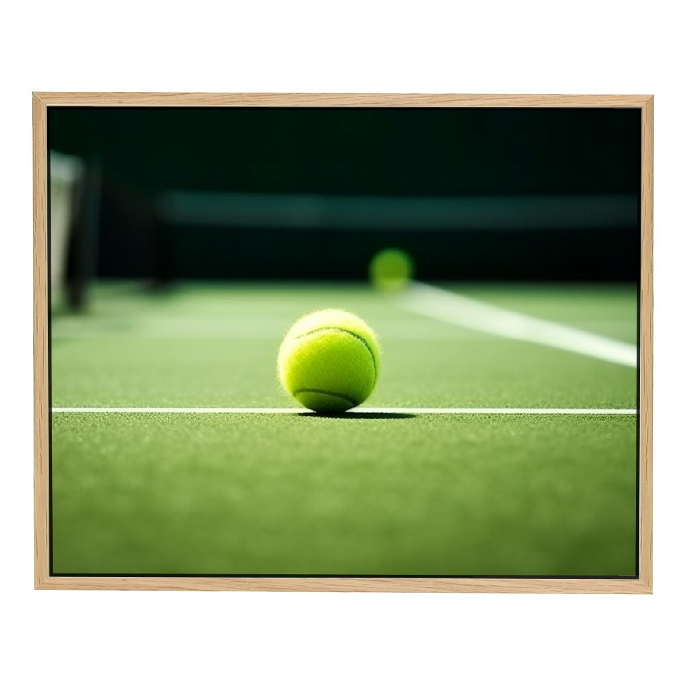 Nawypu Canvas Print Wall Art Tennis Ball on Grass Court Sports Athletes ...