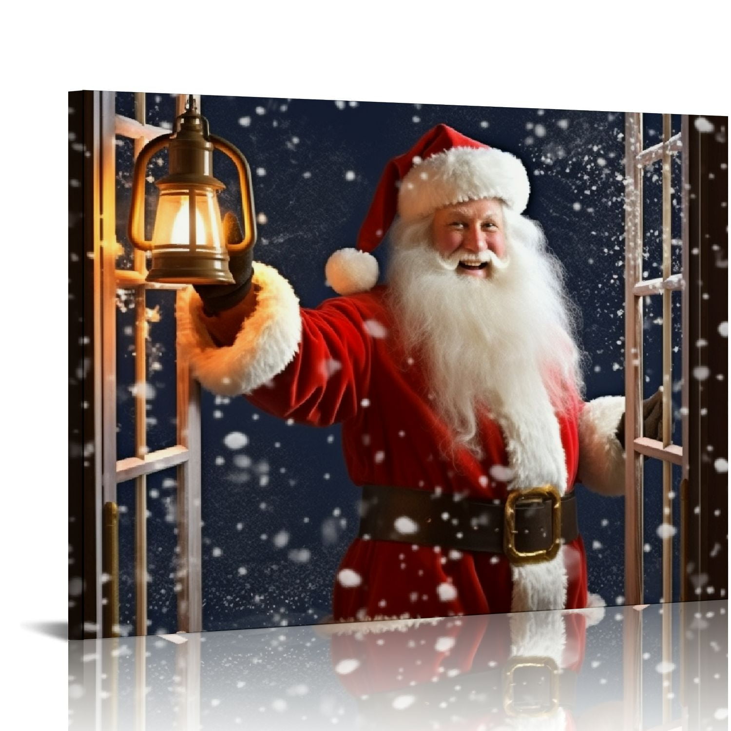 Nawypu - Canvas Print Wall Art - Window Frame Style Wall Art - Santa ...