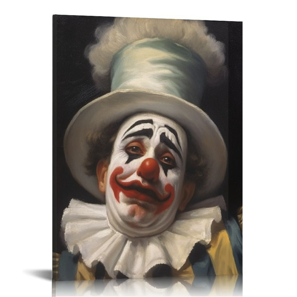 Nawypu Canvas Prints Sad Crying Clown Bar Decor Wall Art Paintings ...