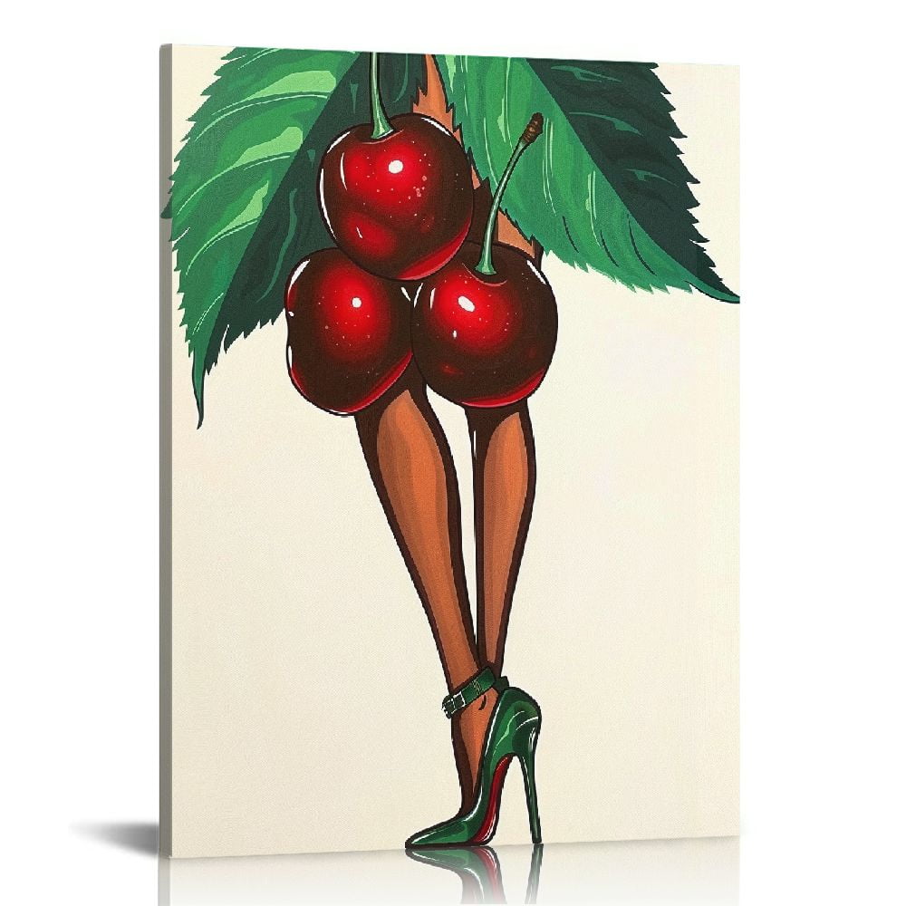 Nawypu Canvas Prints Wall Art Funny Women Cherry Butt Pictures Painting Canvas Paintings ...