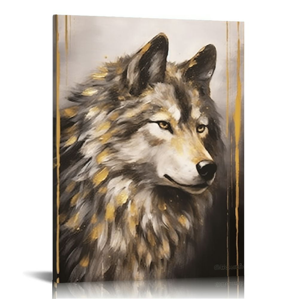 Nawypu Canvas Prints Wolf Decor Wolf Painting Canvas Wall Art Rustic ...