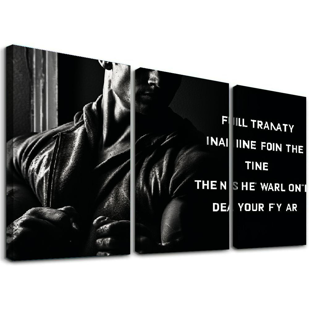 Nawypu - Canvas Quotes Wall Art Black and White Weightlifting Pictures ...