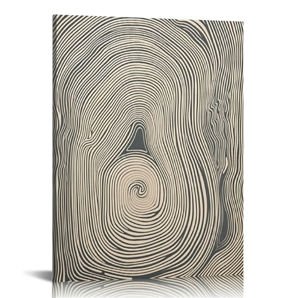 Nawypu Canvas Tree Ring Wall Art, Pastel Gray Artwork, Minimalist Wall ...