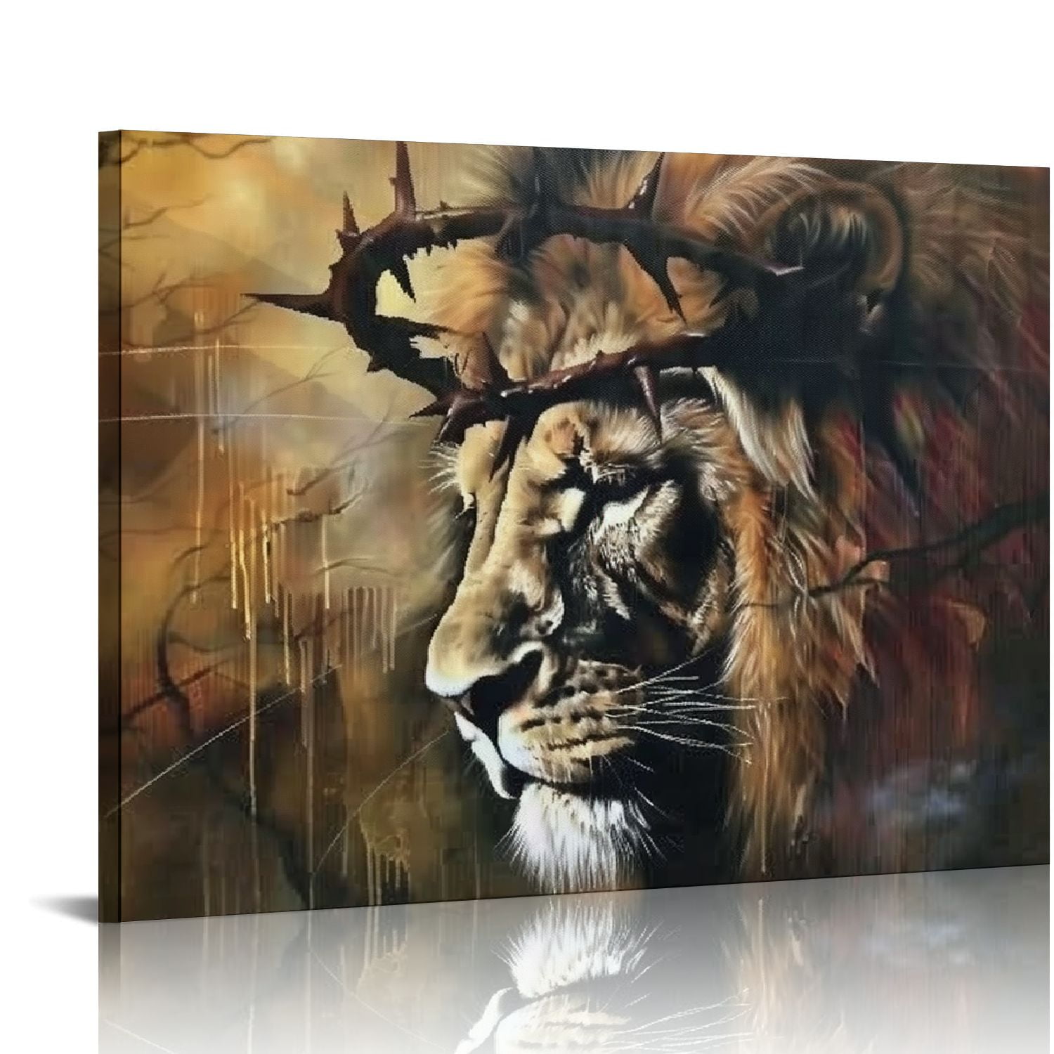 Awypu Canvas Wall Art Abstract Canvas Wall Decor The Lion Of Judah ...