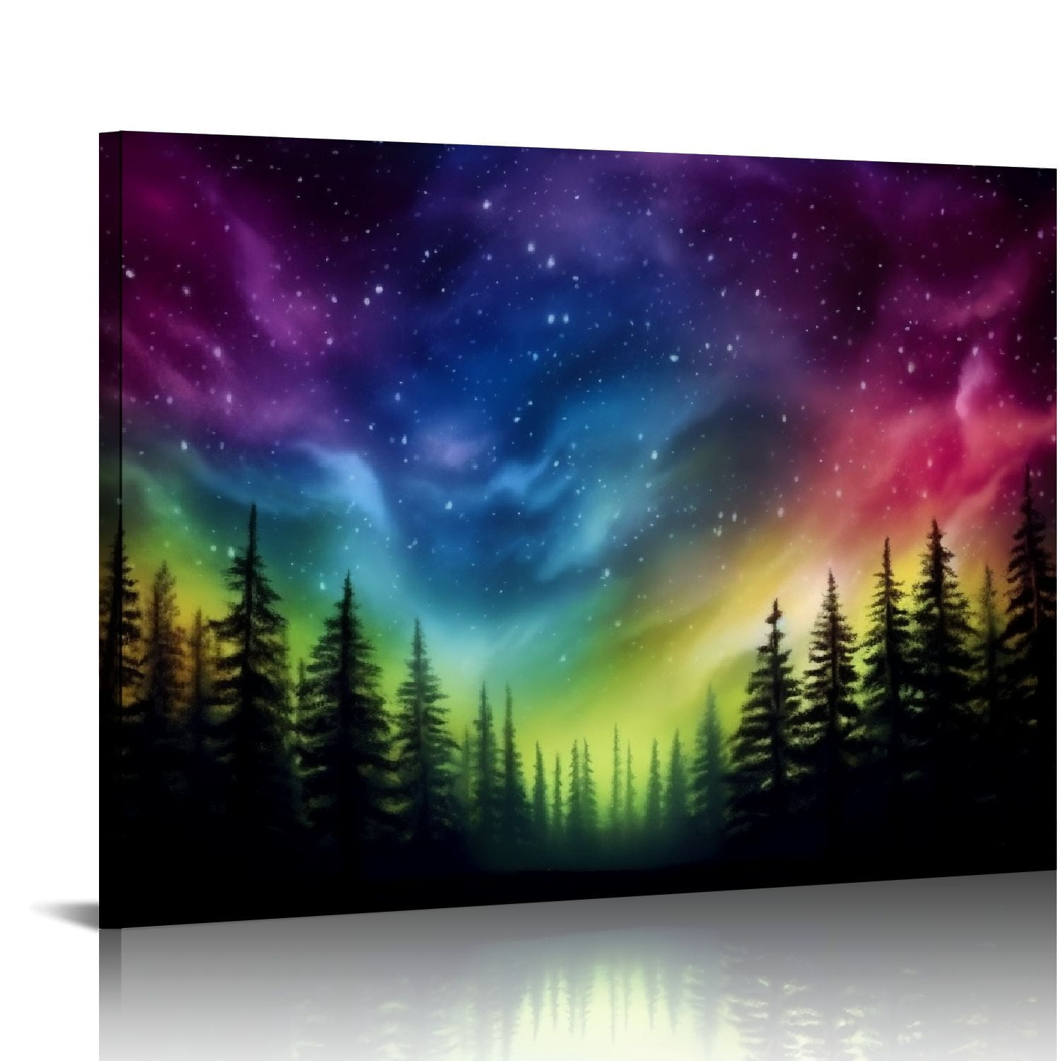 Nawypu Canvas Wall Art Aurora Borealis Northern Lights Over Canadian ...