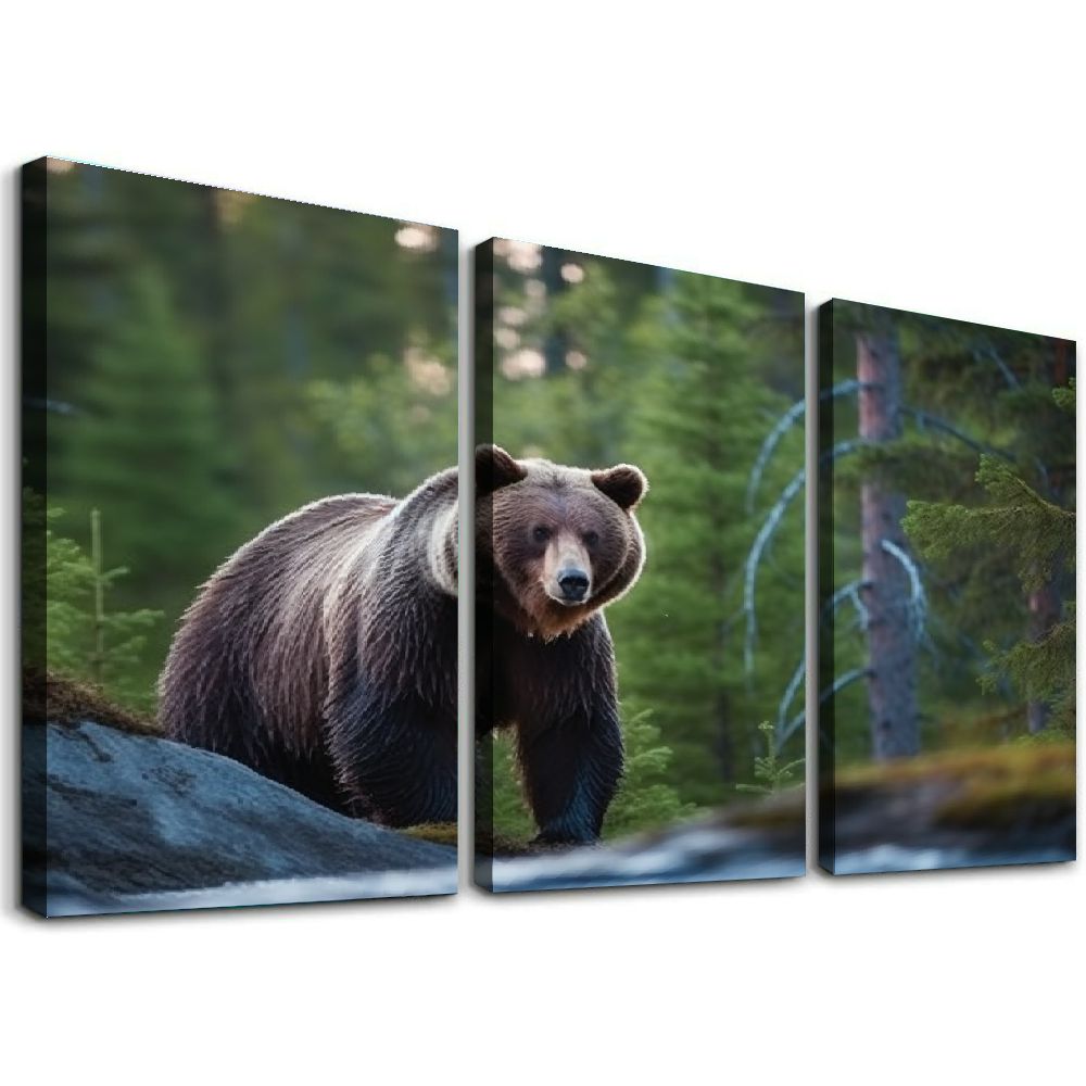 Nawypu Canvas Wall Art Bear Pictures Poster Print Animal Prints Wall ...